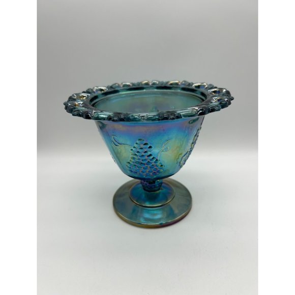 Indiana Glass | Accents | Vintage Carnival Glass Blue Indiana Glass ...